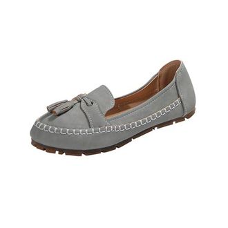 Generic Mocassins plats &agrave; enfiler pour femme - Couleur unie - L&eacute;gers - Antid&eacute;rapants - Confortables - Pour la marche, le travail et les loisirs, gris, 40.5 EU