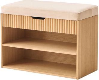 Nordlys Nordlys - Meuble Entr&eacute;e a Chaussures 2 Etageres 1 Coffre Bois