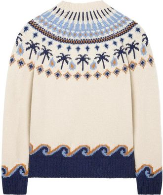 Alanui Fair Isle Wool Sweater - Blue