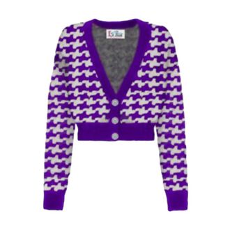 MC2 Saint Barth Hahnentritt Cardigan mit Co-ord Rock - - Knitwear - Damen - Mehrfarbig - M