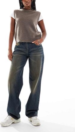 Cotton On Cotton On - Jean curvy droit à taille basse - Bleu miel