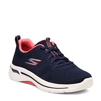 Skechers Femme Go Walk Arch Fit Unify Sneakers, Bleu Marine Corail, 43 EU