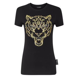 Plein Sport T-Shirt Rundhals Tiger - - Sport - Damen - Schwarzk - XS
