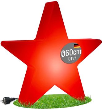 8 Seasons design LED Weihnachtsstern 60 cm Shining Star (rot) E27, Leuchtmittel warmweiß - wetterfest - LED Stern für außen (Garten, Terrasse, Balkon) und innen