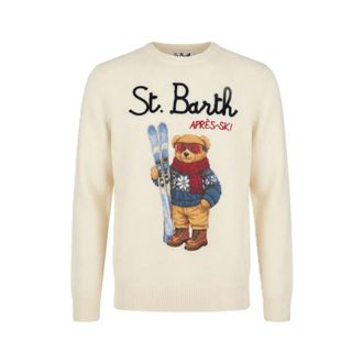 MC2 Saint Barth Pull Heron &agrave; col rond - Homme - Pulls - Beige - Taille: M