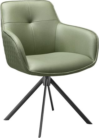 Novel Armlehnstuhl, Gr&uuml;n, Schwarz, Metall, Textil, Drehkreuz, 60.5x83.5x62.5 cm, Sitzfl&auml;che 360&deg; drehbar, inklusive Armlehnen, automatische R&uuml;ckholfunktion,