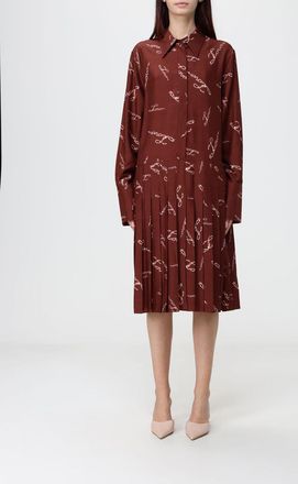 Paul Smith Mini-Hemdblusenkleid aus Seidenmischung mit Slogan-Print und Plisseerock