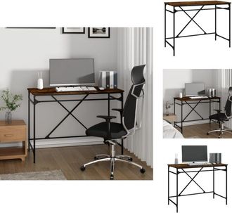vidaXL Vidaxl - Schreibtisch R&auml;uchereiche 100x50x75 cm Holzwerkstoff und Eisen - B&uuml;rotisch - Schreibtisch - Industriel Style - Holzwerkstoff - Eisen