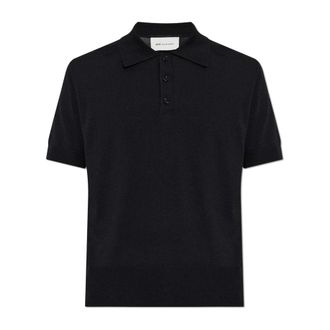 Ami Gestricktes Kurzarm-Polohemd - - Tops - Herren - Schwarzk - L
