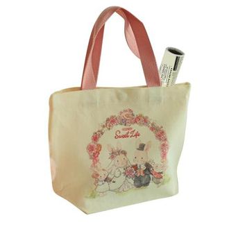 Generic Petit sac fourre-tout esthétique en toile avec motif lapin pour femme, sac fourre-tout portable esthétique, réutilisable, mignon et robuste pour anniv