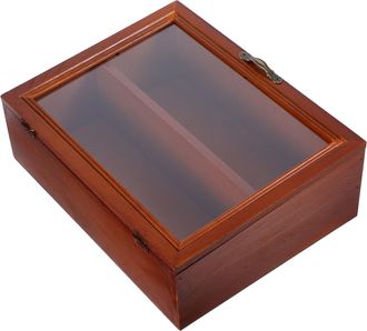 Artibetter Tischvitrine aus Massivem Holz mit Acryl T&uuml;r Kleine Vintage Vitrine zum Aufstellen und Aufh&auml;ngen Mehrzweck Aufbewahrungs und Ausstellungsregal f&uuml;r Fig