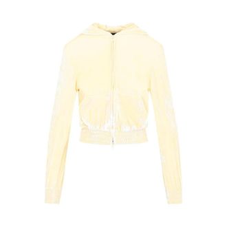 Balenciaga Velvet Velour Zip-Up Hoodie - - Sweatshirts & Hoodies - Damen - Gelb - XS