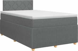 vidaXL Letto Box Spring Con Materasso Grigio Scuro 120 X 200 Cm Vidaxl