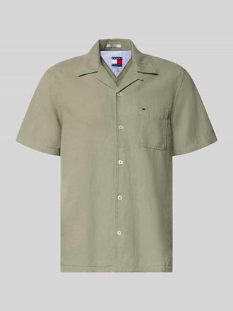 Tommy Jeans Regular Fit Freizeithemd aus Leinen-Baumwoll-Mix