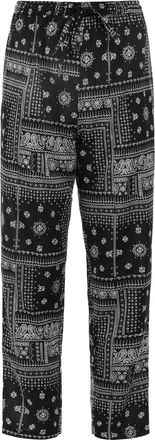 Jeanne Vouland Pantalon Maha Paisley Bandana Noir Blanc