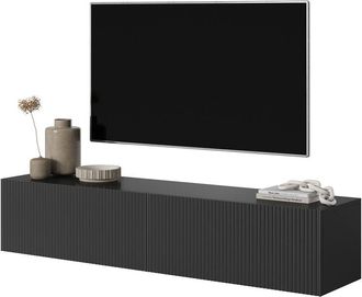 Selsey Selsey - Veldio - TV-Lowboard stehend Schwarz, mit gefräster Front, 140 cm breit