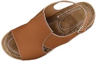 Generic Sandales &agrave; bout ouvert pour femme - Style d&eacute;contract&eacute; et &eacute;l&eacute;gant - Couleur unie - Confortables et respirantes - Coupe large - Sandales compens&eacute;es d&eacute;t&eacute;
