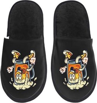 Generic Pantoufles Un Verre De Bi&egrave;re Qui Coule Chaussons Respirantes Hiver Chaussures Pour Homme Ext&eacute;rieur Unisex M