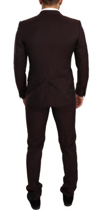 Dolce & Gabbana Mens Bordeaux Wool Martini Slim Fit Suit