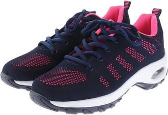 Aboofan Chaussures Femme Taille Plus Sport Respirantes à Coussin Air Légères et Confortables pour Marche et Course Semelle Épaisse Amortissante Bleu Foncé