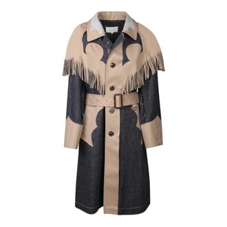 Maison Margiela Femme, Manteaux, Beige, Taille: 34 FR Manteau élégant à bouton unique avec ceinture