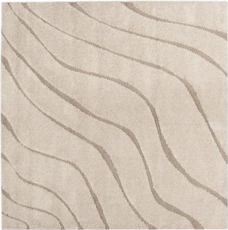 Safavieh Zottelig Teppich für Wohnzimmer, Esszimmer, Schlafzimmer - Florida Shag Collection, Hoher Flor, Creme und Beige, 200 x 200 cm