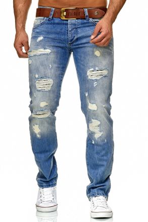 Red Bridge by Cipo & Baxx RB-157 Jeans Distressed Style Helle Waschung Herren Hose W34 L30 Blau