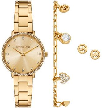 Michael Kors Uhr, Armband und Ohrringe Set Pyper Gift Set MK7643SET Gr&uuml;n