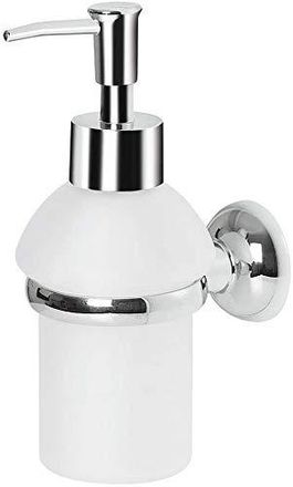 Spirella Kollektion Campagne, Seifenspender 6,5 x 10 x 17, Metall verchromt und Glas, Grau