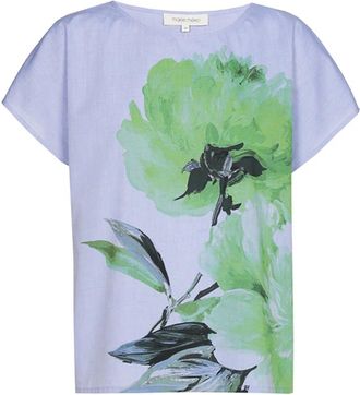 Marie M&eacute;ro Femme, Tops, Bleu, Taille: 50 FR Chemisier ample &agrave; imprim&eacute; fleuri