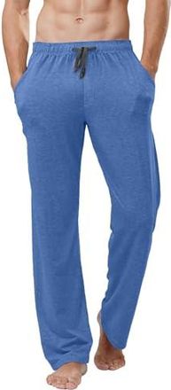 Generic Pantalon de pyjama pour homme - Long avec poignets - Couleur unie - Pantalon de pyjama pour homme - Pantalon de pyjama - Pantalon de pyjama doux - Ave