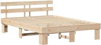 vidaXL Cadre de lit Marron 140 x 200 cm Bois de pin massif Vidaxl