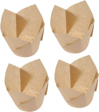 Cabilock 100stücke Tulpenförmige Cupcake Wrapper Naturfarbe Für Hochzeiten Geburtstagsfeiern Und Besondere Anlässe Perfekter Schutz Für Muffins Und Desserts Au
