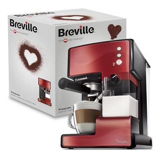 Breville Prima Latte 3-in-1 machine &agrave; caf&eacute; espresso, latte et cappuccino | pompe professionnelle 15 bars et mousseur &agrave; lait | rouge