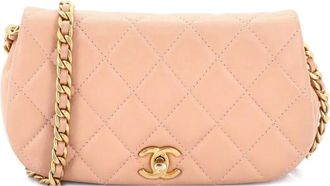 Chanel Coco Mail Clutch with Chain Quilted Calfskin crossbody bag - Nude
