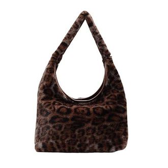 Generic Sac fourre-tout en peluche imprim&eacute; l&eacute;opard, sac bandouli&egrave;re tendance, capacit&eacute; id&eacute;ale pour usage quotidien et f&ecirc;tes