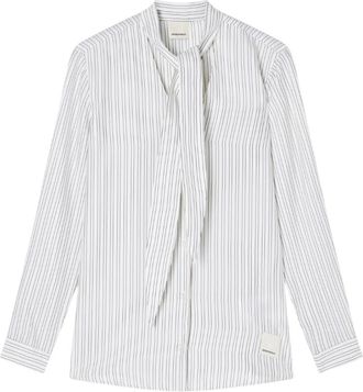 Emporio Armani Femme, Blouses et Chemises, Blanc, Taille: 36 FR Chemise en Cupro et Viscose