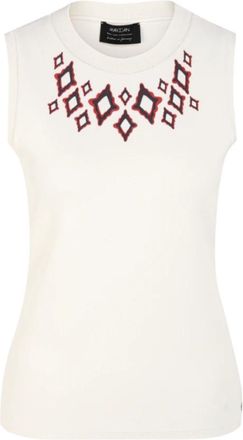Marc Cain Stricktop Made in Germany - - Tops - Damen - Wei&szlig; - M