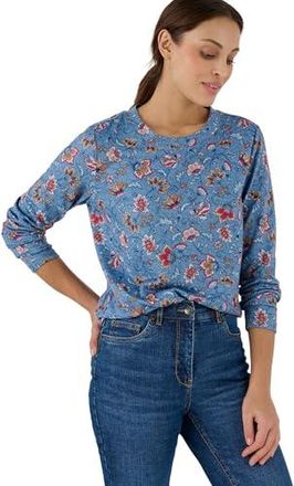 Damart T-Shirt Maille Chaude Thermolactyl Femme Violet Imprimé Taille 46/48