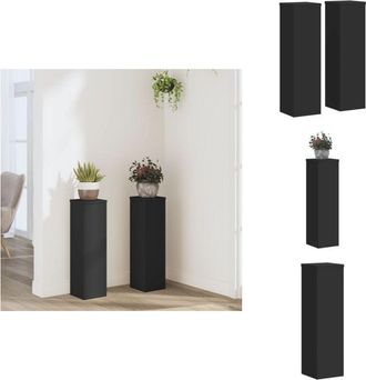 vidaXL Pflanzenständer 2 Stk. Schwarz 17x17x60 cm Holzwerkstoff - Pflanzenständer - Blumenständer - Pflanzensäule - Blumensäule