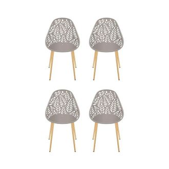 Paris Prix Paris Prix - Lot de 4 Chaises de Jardin Lucena 83cm Taupe