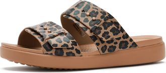 Crocs Damen Brooklyn Animal Buckle Low Sandale, Sepia Leopard, 37 EU