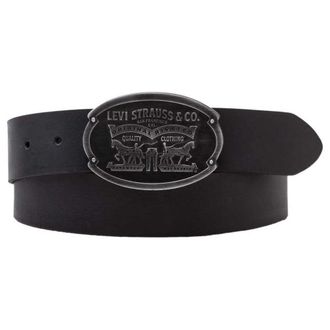 Levi's Mens RED TAB Mainline Leather Belt, Regular Black, 115