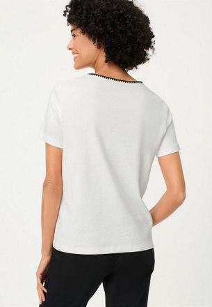Olsen T-Shirt Shirt mit verziertem Rundhalsausschnitt