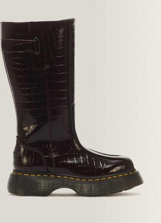 Dr. Martens Buzz Hi Croc Emboss Leder Stiefel in Rot, Gr&ouml;&szlig;e: 36