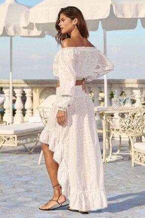 Lipsy Strandkleid Lipsy Oberteil, Bardot-Ausschnitt + Lochstickerei (1-tlg)