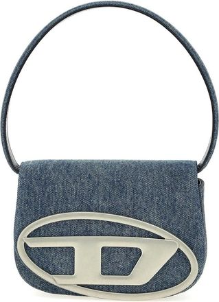 Diesel Sac bandouli&egrave;re en denim avec logo oversize - Femme - Sacs - Bleu - Taille: ONE Size