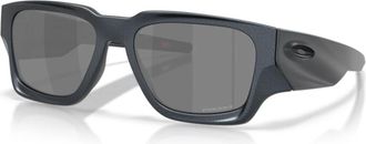 Oakley Homme, Accessoires, Bleu, Taille: 58 MM Lunettes de soleil en acier bleu avec Prizm Black Iridium
