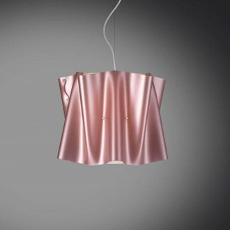 Linea Zero Linea Zero - Lampe &agrave; suspension folio abat-jour rose en Polilux diam&egrave;tre 40x h37 cm