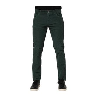 Dolce & Gabbana Gr&uuml;ne Cordhose mit schmalem Schnitt und Rei&szlig;verschluss - - Jeans - Herren - Gr&uuml;n - L